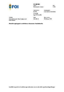 Metod för uppbyggnad av civilt försvar i kommuner i Stockholms län