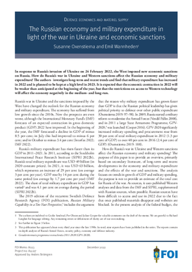 The Russian economy and military expenditure in light of the war in ...